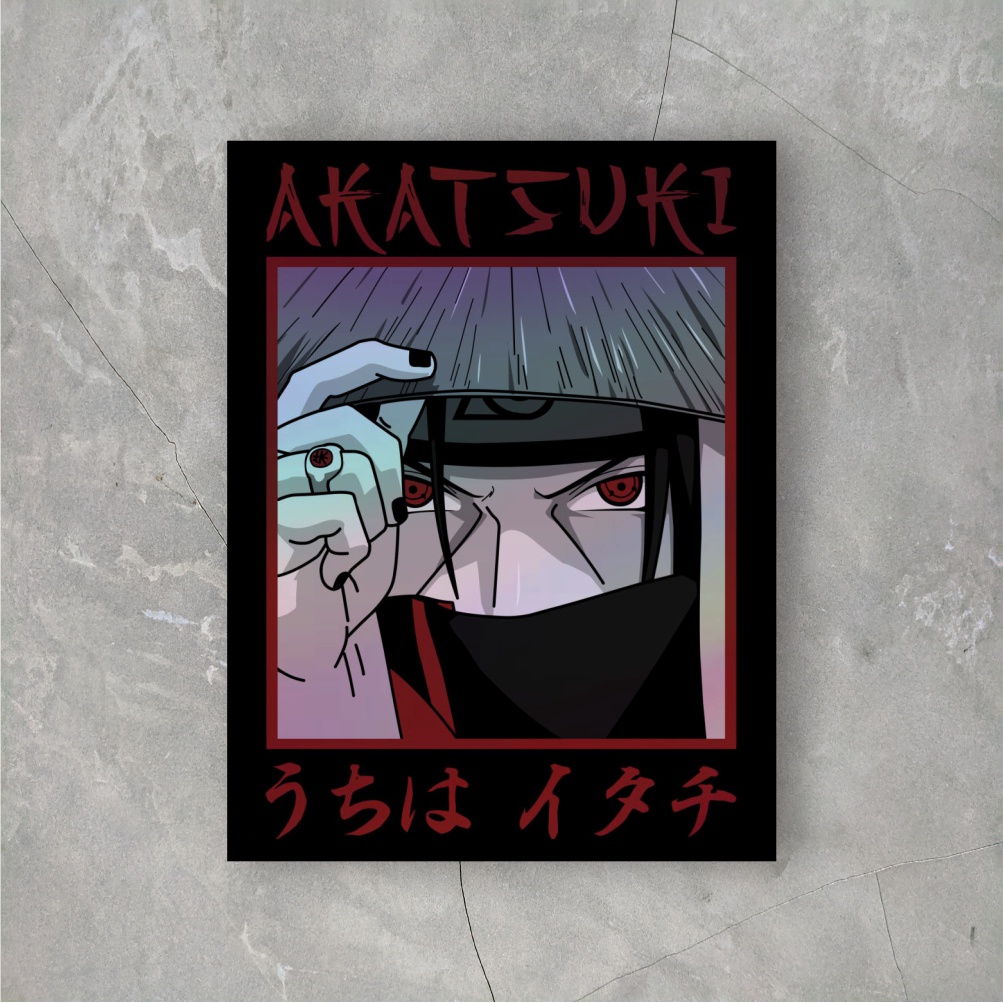 Jual Sticker Hologram Anime Akatsuki Sticker case Hp & Laptop ukuran 7 ...