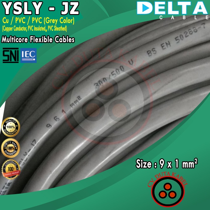 Jual Kabel YSLY-JZ 9x1 mm2 DELTA 9x1 mm2/9x1 mm2/9x1 mm2/9x1mm2/9 x 1 ...