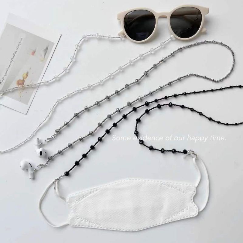 Jual Strap Masker 2in1 Rantai Kacamata Manik Kristal Import Model Unik ...