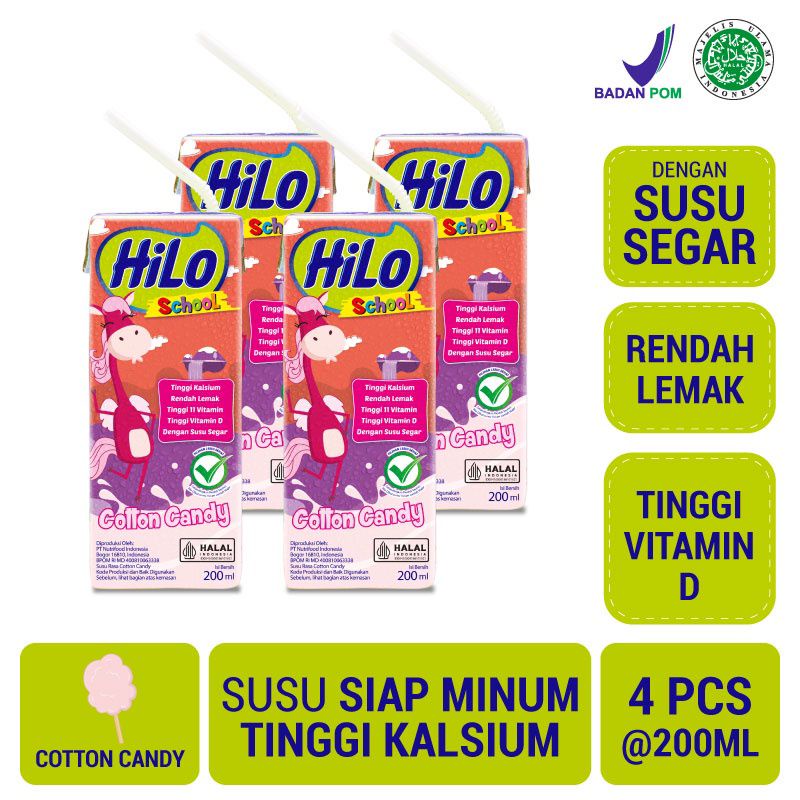 Jual Hilo School Cotton Candy 200ML (4 pcs) | Shopee Indonesia