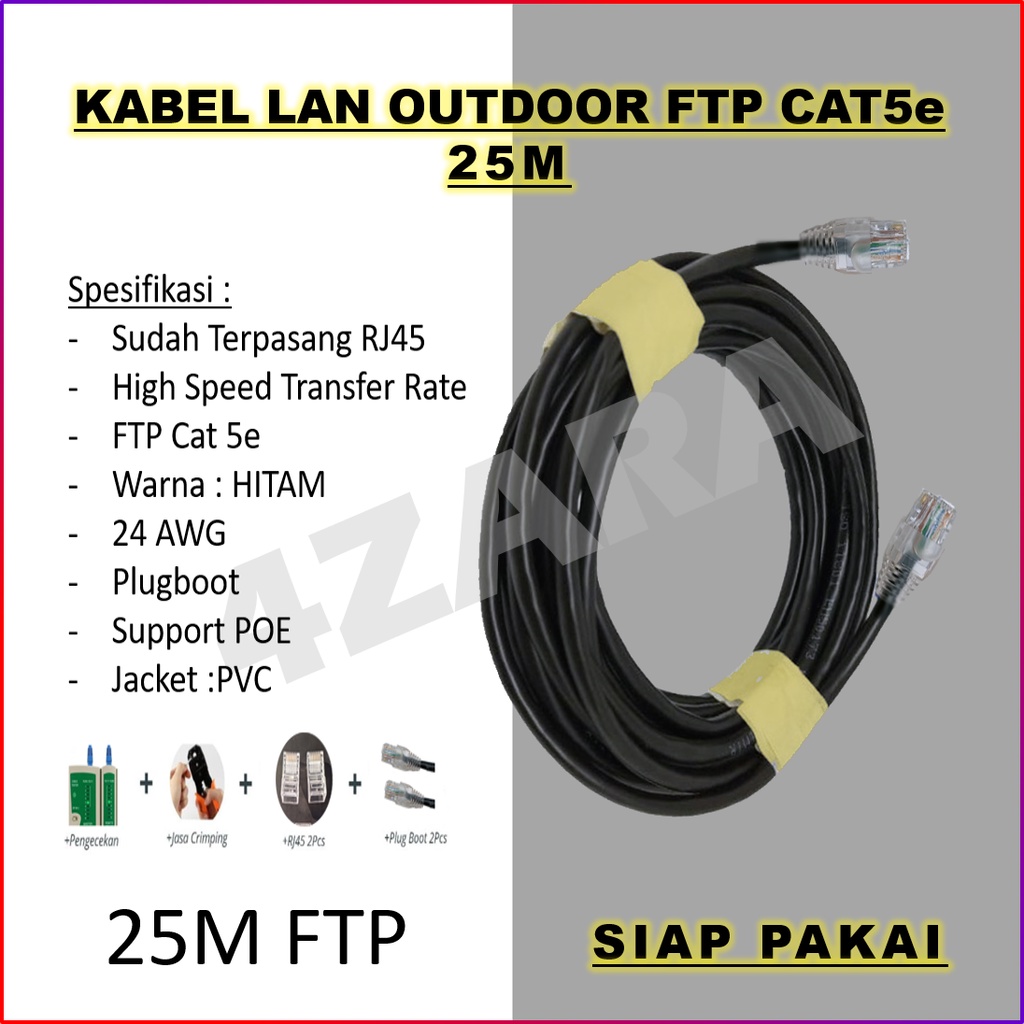 Jual Kabel LAN OUTDOOR 25 Meter STP CAT5e 25Meter FTP 25M Outdoor ...