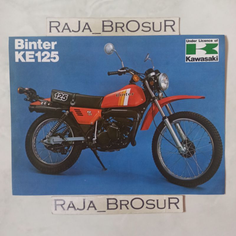 Jual Poster brosur katalog flyer jadul lawas Kawasaki Binter KE125 KE 125 Trail 6speed 2Tak 2T ...