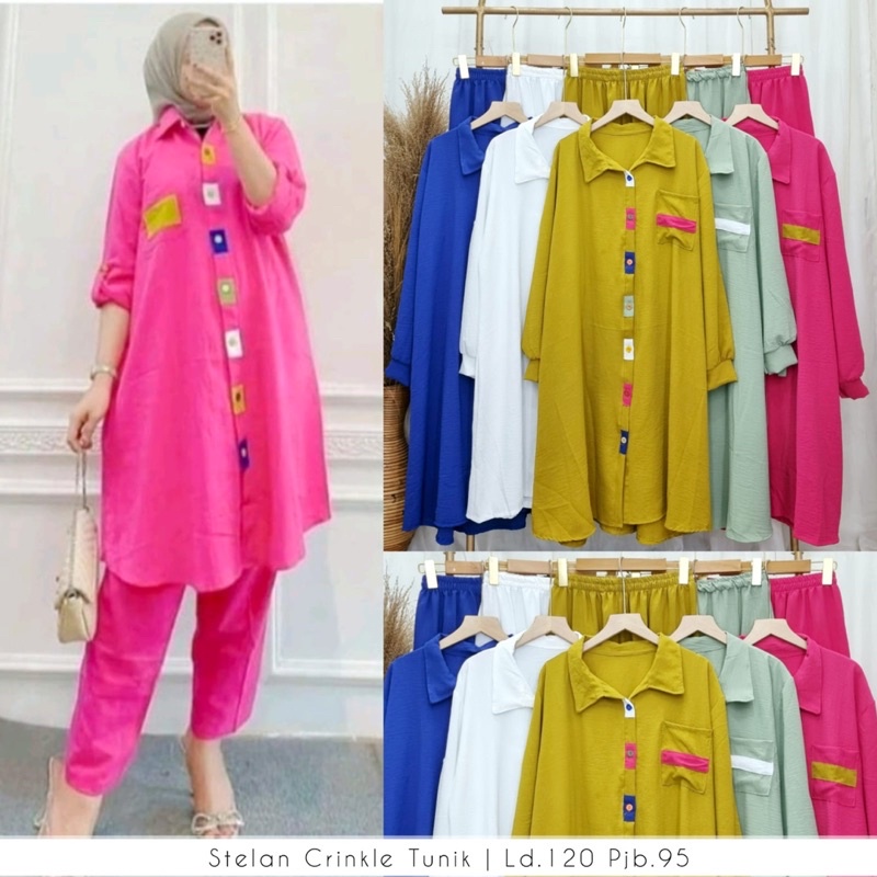 Jual ZALIKA SET LONG TUNIK CRINKLE AIRFLOW // ONE SET ZALIKA // SETCEL ...