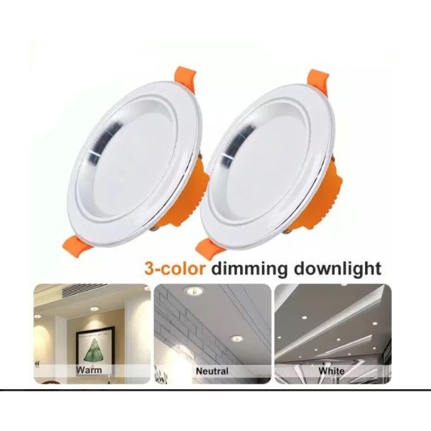 Jual Lampu Downlight 3 Warna 6w Lampu Down light Plafon Led 6 watt 3 ...