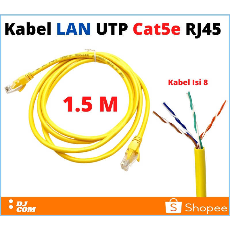 Jual Kabel LAN UTP Cat5e RJ45 Ethernet 1.5 Meter | Shopee Indonesia