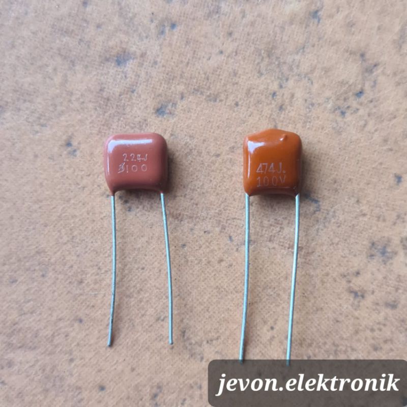 Jual Kapasitor Milar Merah 224J 474J 224 474 N J 100 V Volt Capacitor ...