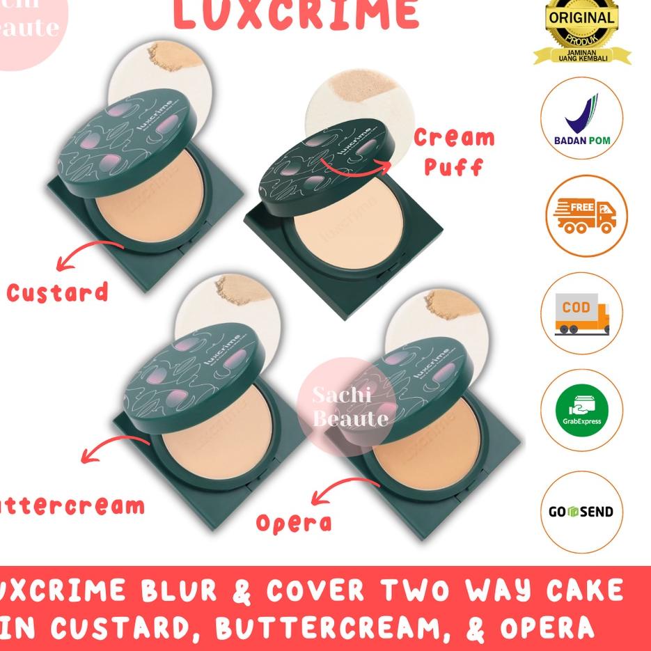 Jual Terkini VG0C8 Luxcrime Blur & Cover Two Way Cake Buttercream ...