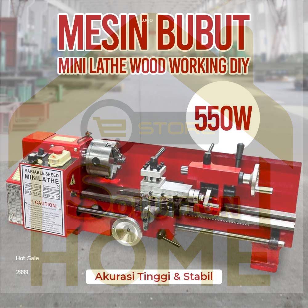 Jual HSS TOOLS - OSSIEAO Mesin Bubut Mini Lathe Wood Working DIY 550W ...
