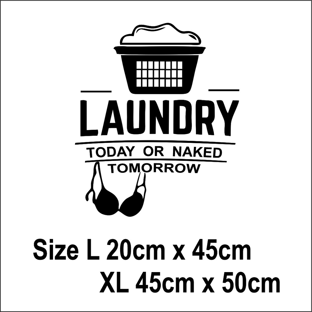 Jual Stiker Dinding Laundry Room Wall Sticker Dinding Custom Tembok ...