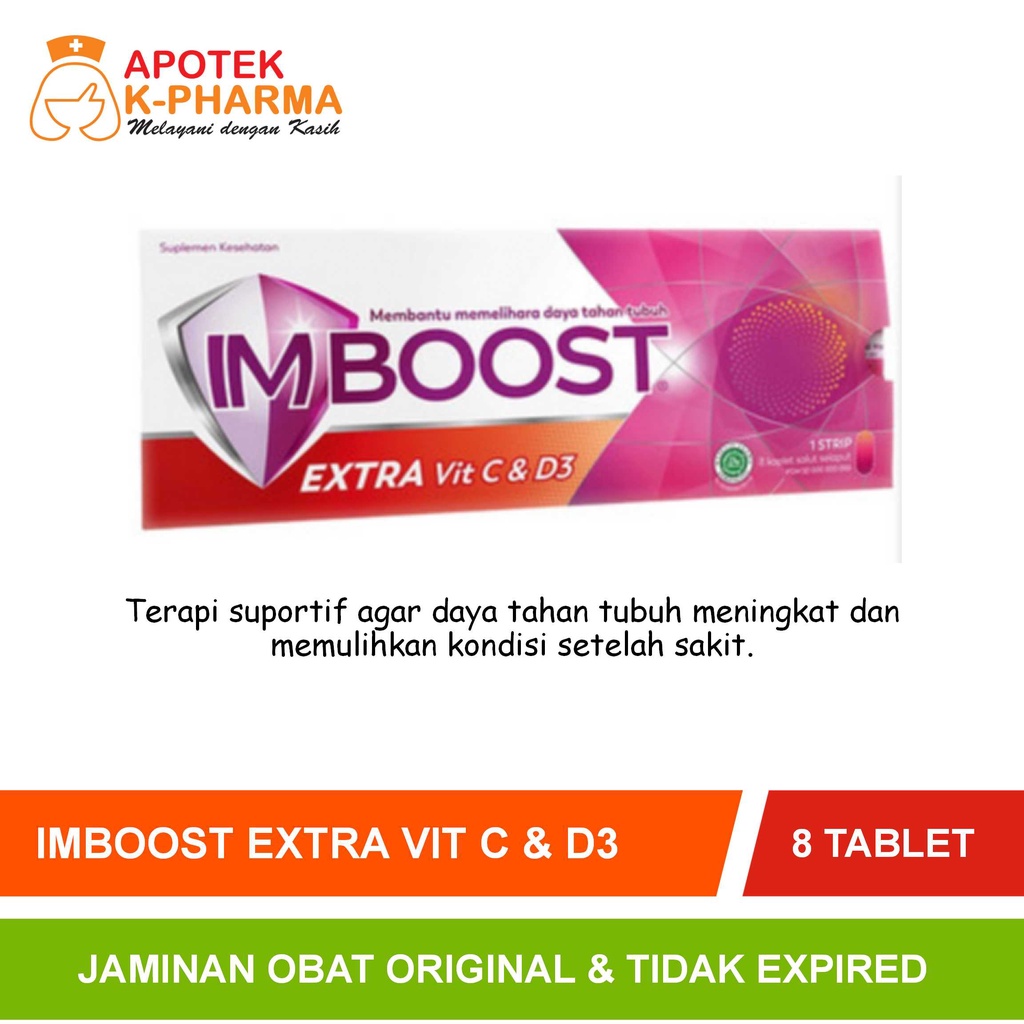 Jual Imboost Extra Vitamin C & D3 Strip Isi 8 Dan 4 Tablet Obat ...