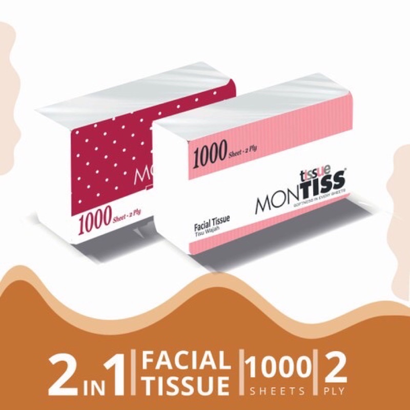 Jual MONTISS FACIAL TISSUE 1000 SHEET - 2 PLY / MONTISS TISSUE KERING ...