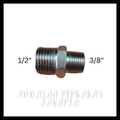Jual Nipple Nepel Double Drat Luar 1/2 1/2" x 3/8 3/8" Inch / Nepel ...