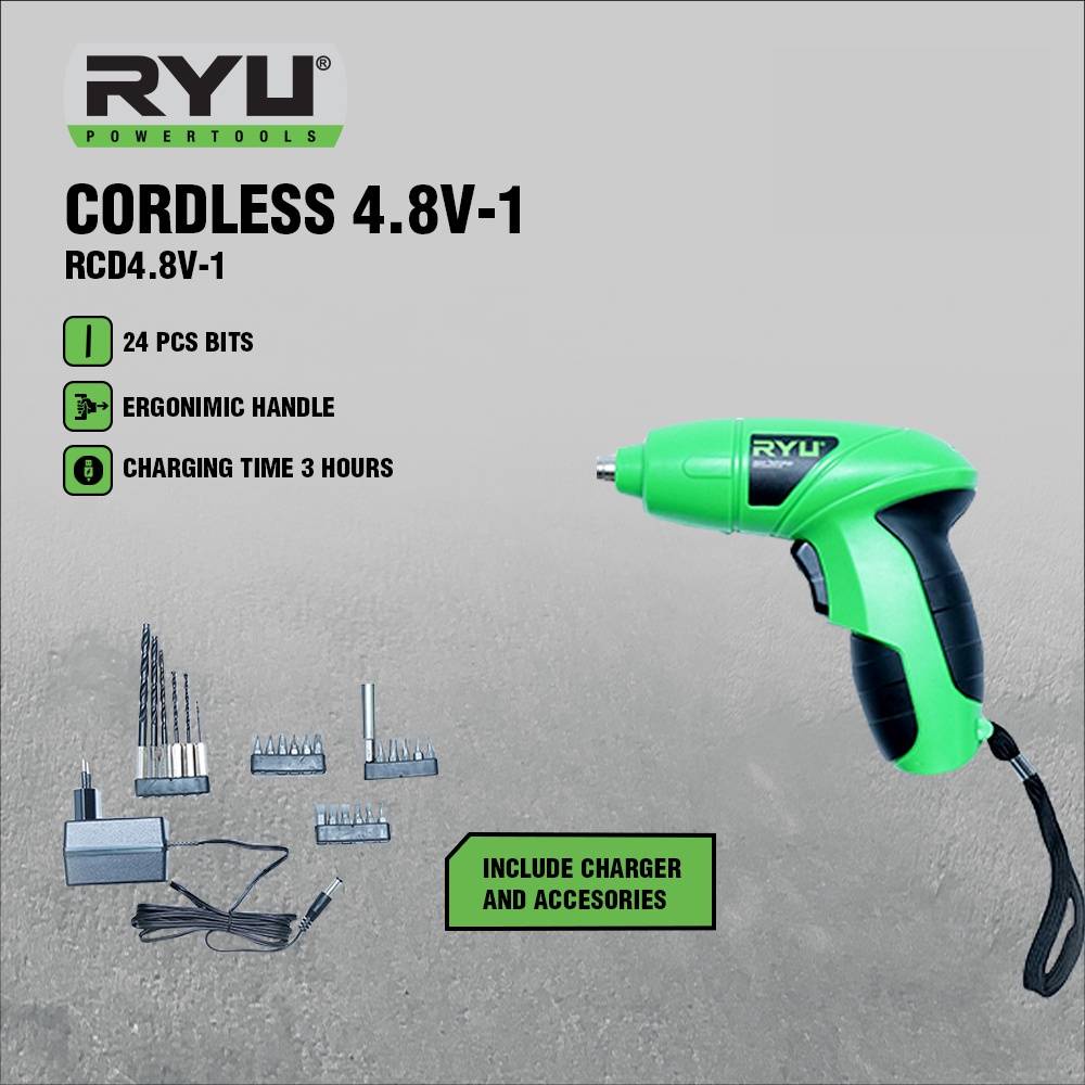 Jual MESIN BOR RYU BATERAI CAS MINI 8 VOLT COMPLETE / CORDLESS ELECTRIC ...