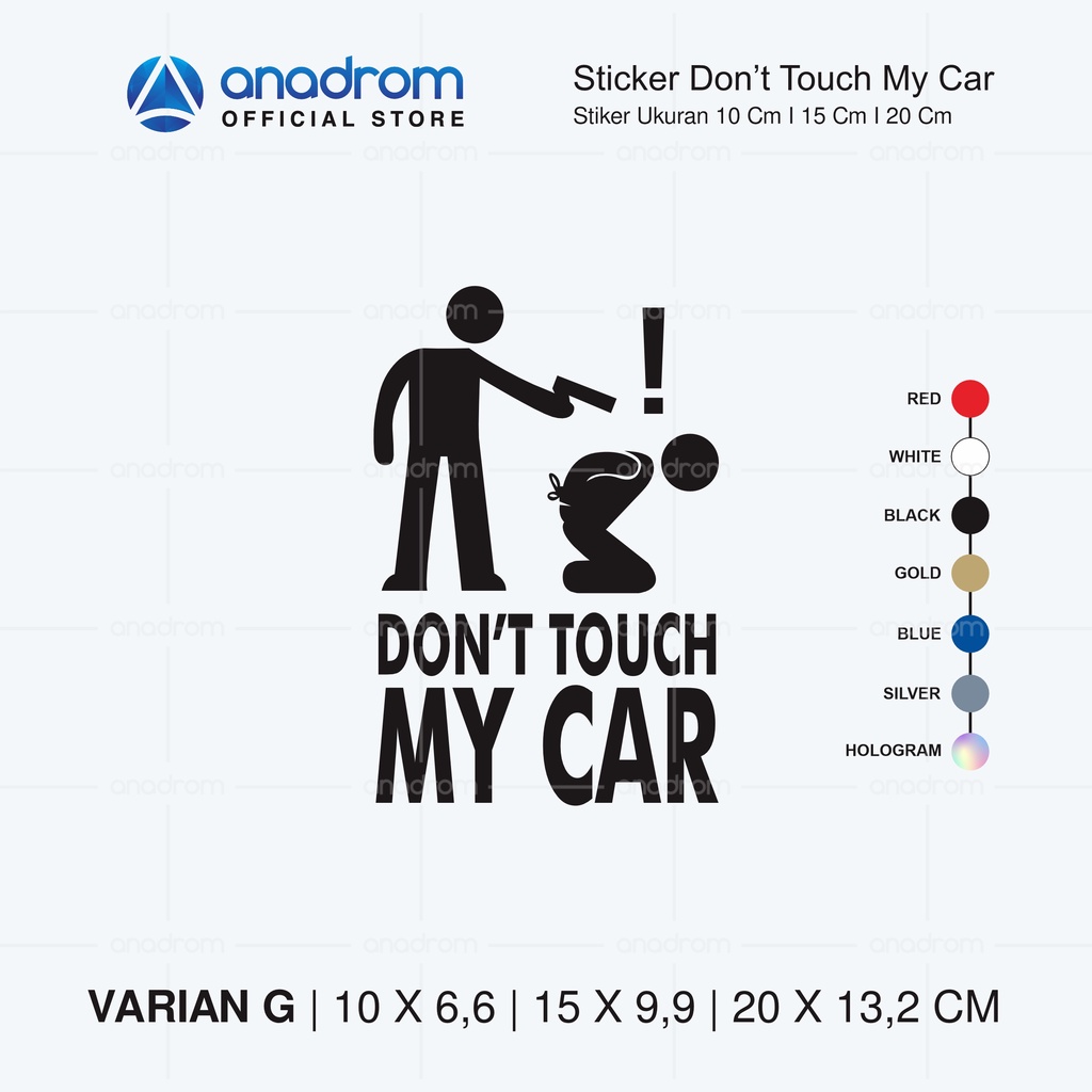 Jual Sticker Dont Touch My Car I Sticker Kaca Mobil I Anadrom 3275