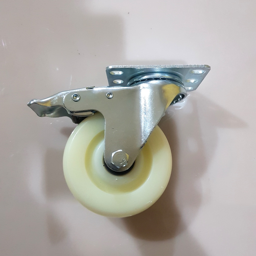 Jual Roda Nilon Ball bearing 4 inch (muter+rem) | Shopee Indonesia