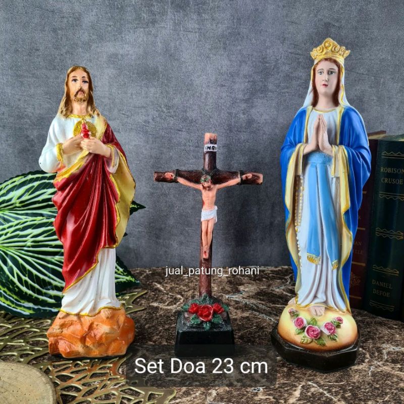 Jual Set Doa Patung Yesus Hati Kudus Maria Lourdes 25 cm | Shopee Indonesia