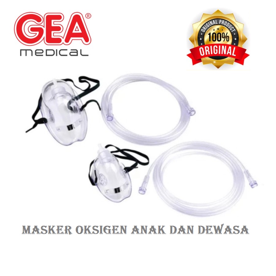 Jual Masker Oksigen GEA Oxygen MASK Nasal Oksigen Selang Oksigen ...