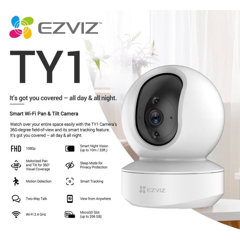 Jual EZVIZ TY1 FULL HD 2MP 1080p Night Vision Smart IP CCTV Camera ...