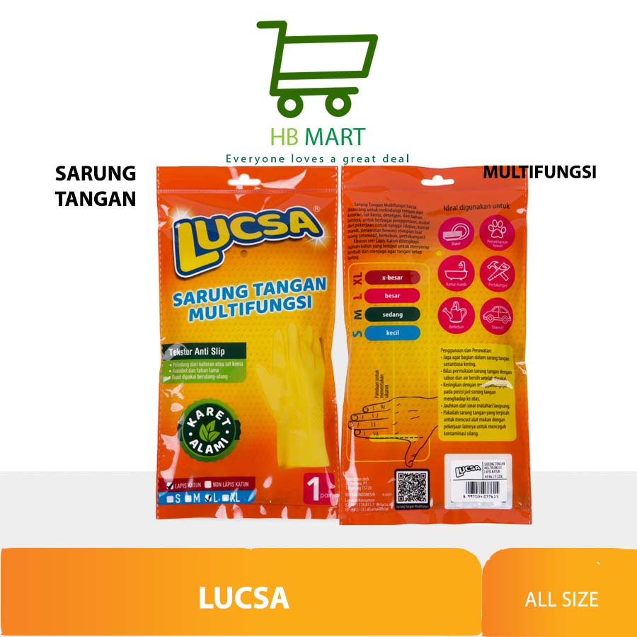 Jual Lucsa Sarung Tangan Multifungsi L-Lapis Rubber Gloves Flocklined ...