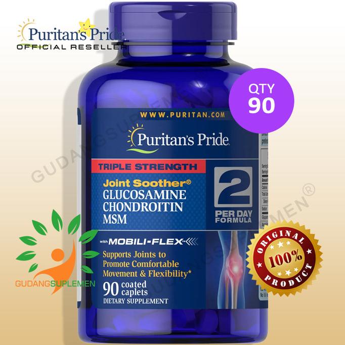Jual Puritan"s Pride Triple Strength Glucosamine Chondroitin MSM 90 ...