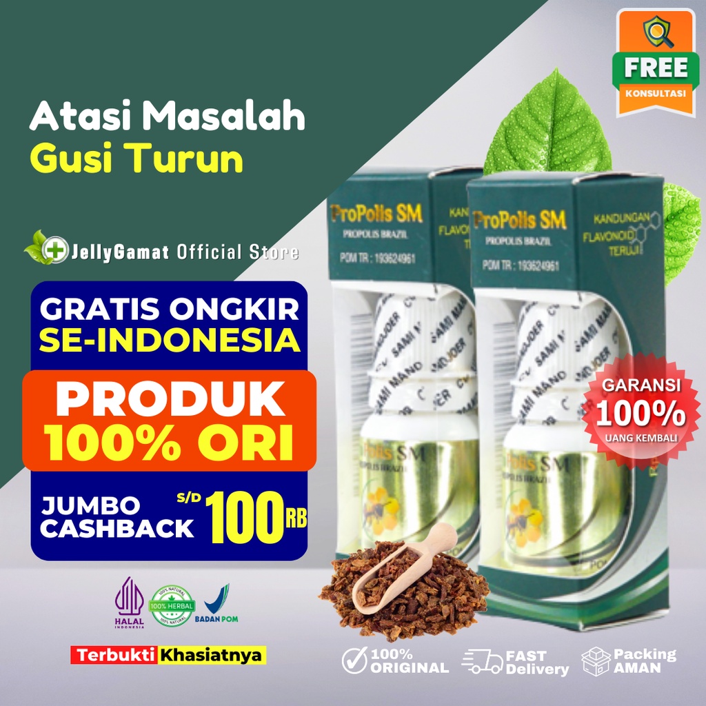 Jual Obat Gusi Turun Propolis SM Obat Resesi Gingiva Penyakit Gusi ...