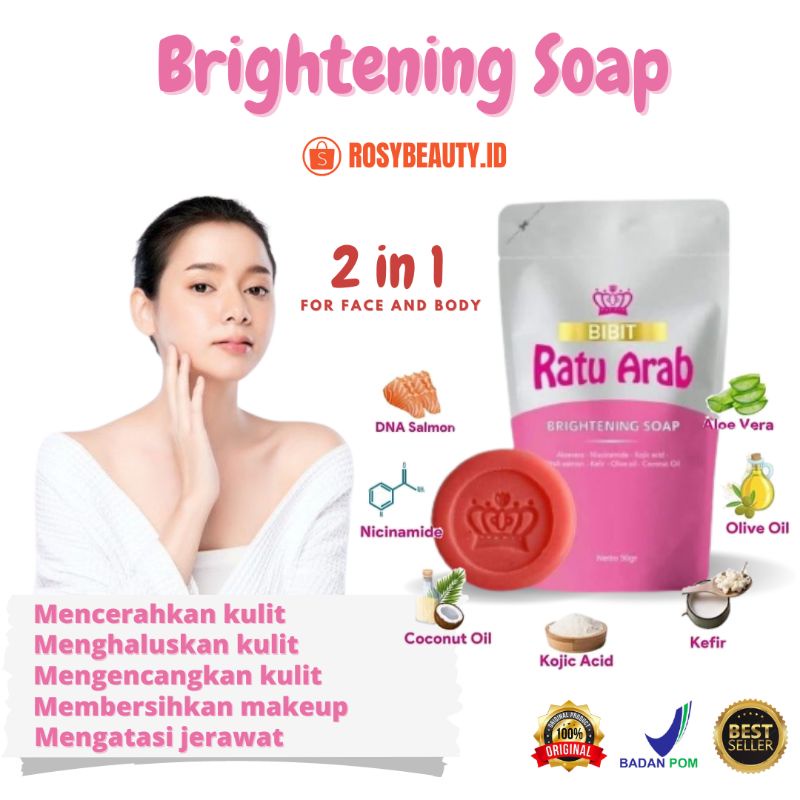 Jual Brightening Soap Ratu Arab Brightening soap 2in1 Ratu Ara | Shopee ...