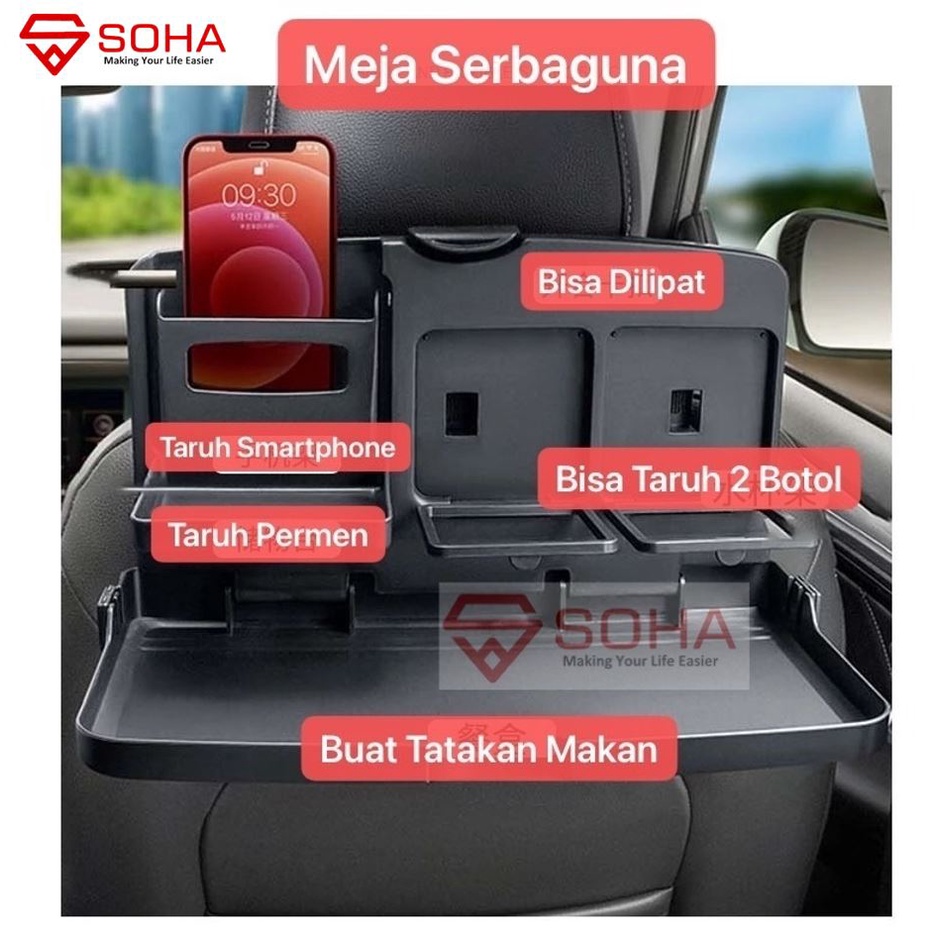 Jual AM-55 Rak Meja Makan Lipat Kursi Mobil Rak Holder Botol Minuman ...
