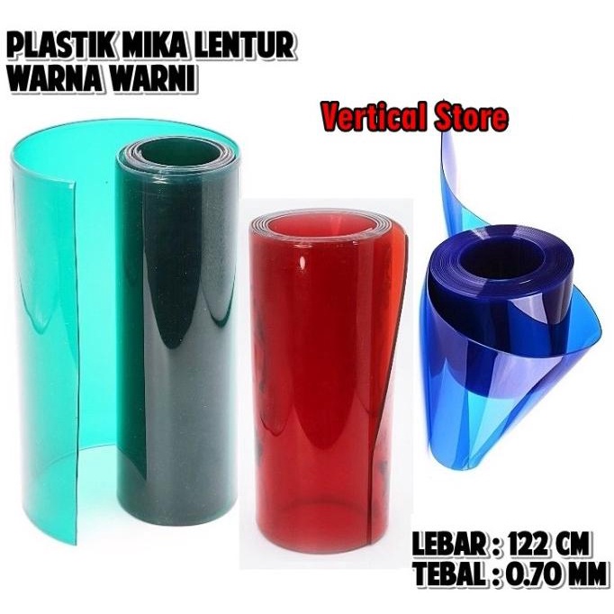 Jual Plastik PVC Mika Lentur Hitam / Warna Warni Lebar 122 cm Tebal 0.70mm | Shopee Indonesia