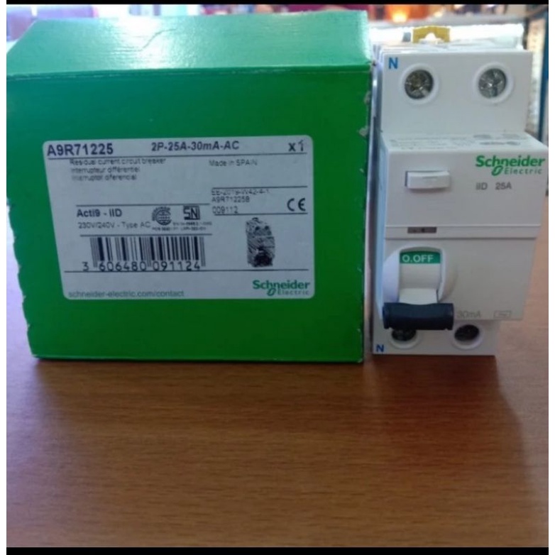 Jual rccb elcb schneider iid 2p 25a 40a 30ma schneider | Shopee Indonesia