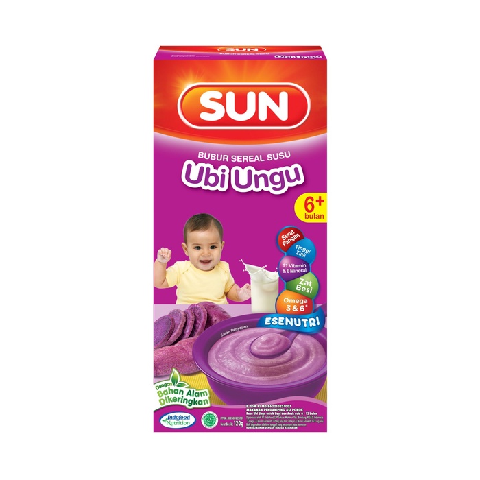 Jual SUN BUBUR SEREAL SUSU UBI UNGU 120 GR BOX X 1 PCS | Shopee Indonesia