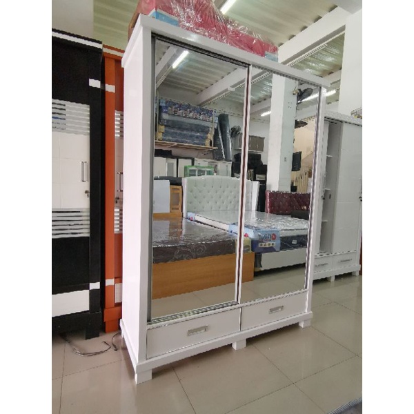 Jual Lemari baju slide full kaca kastil Aria lemari pakaian sliding ...
