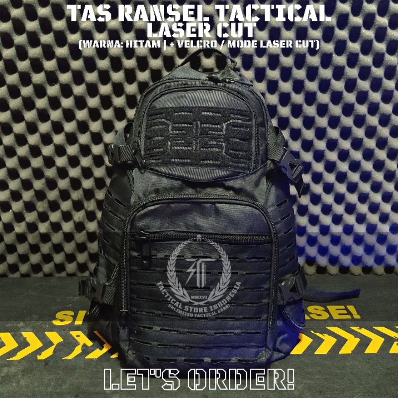 Jual Tas Ransel Tactical Laser Cut V1 - Hitam | Shopee Indonesia