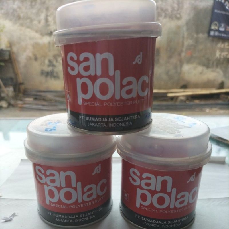 Jual SANPOLAC POLYESTER PUTTY DEMPUL BESI , KAYU , DAN PLASTIK 250g ...