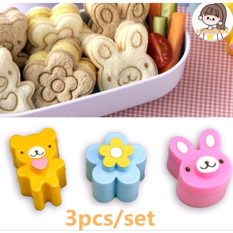 Jual CETAKAN ROTI SANDWICH KARAKTER 3 IN 1 | Shopee Indonesia