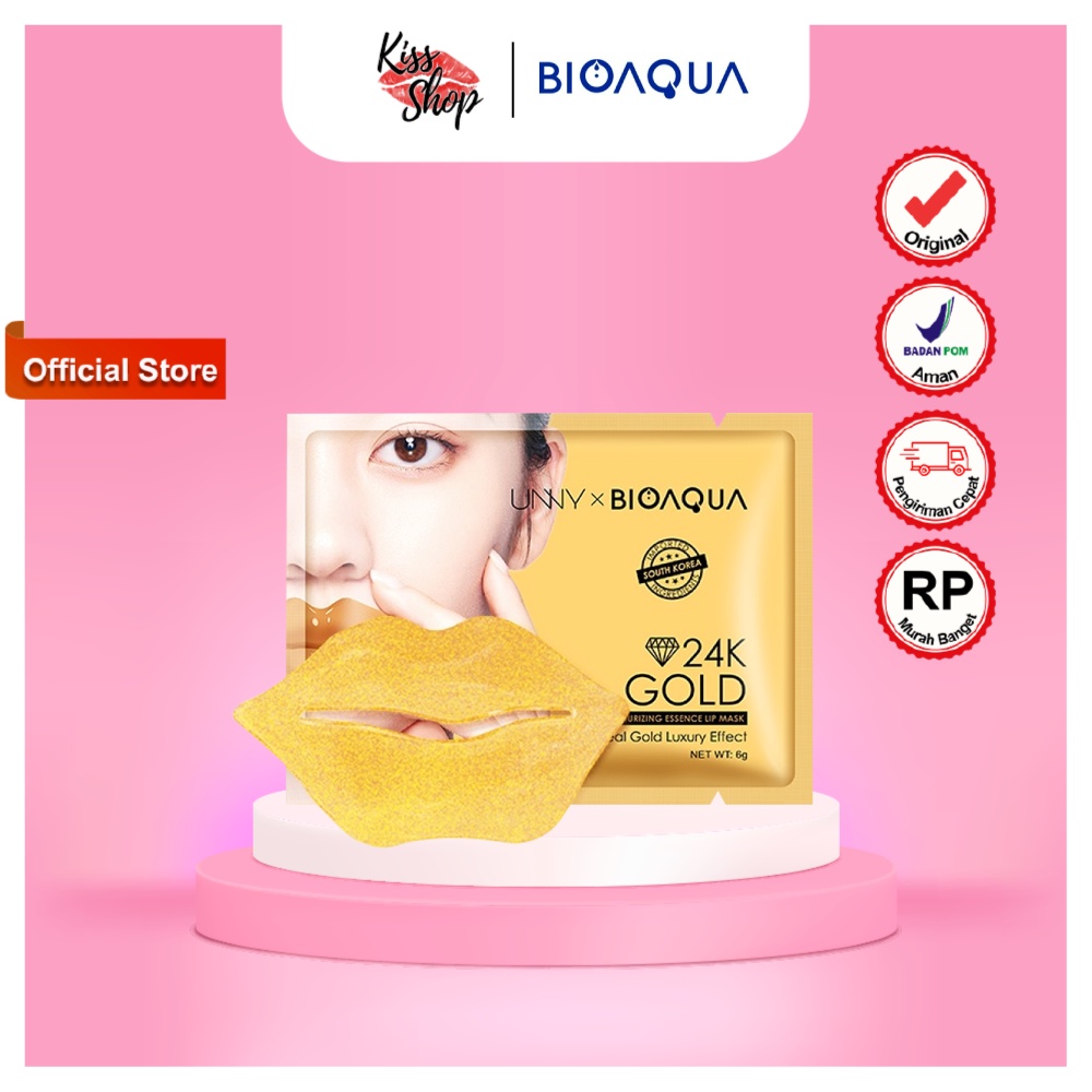 Jual BIOAQUA Masker Bibir 24K Gold Moisturizing Essence Lip Mask 6g ...