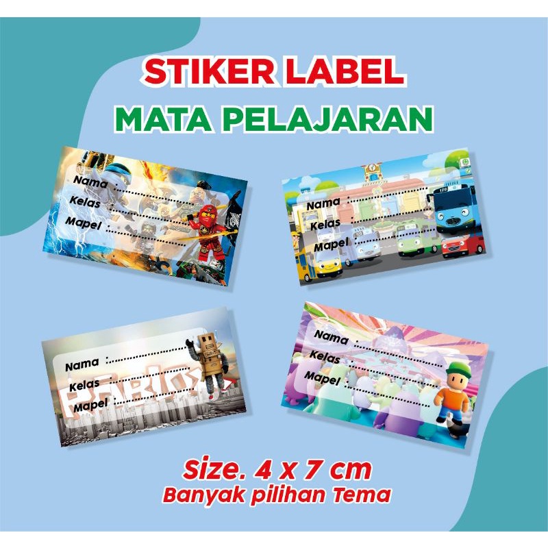 Jual STIKER NAMA KELAS / STIKER LABEL MATA PELAJARAN / STIKER BUKU ...