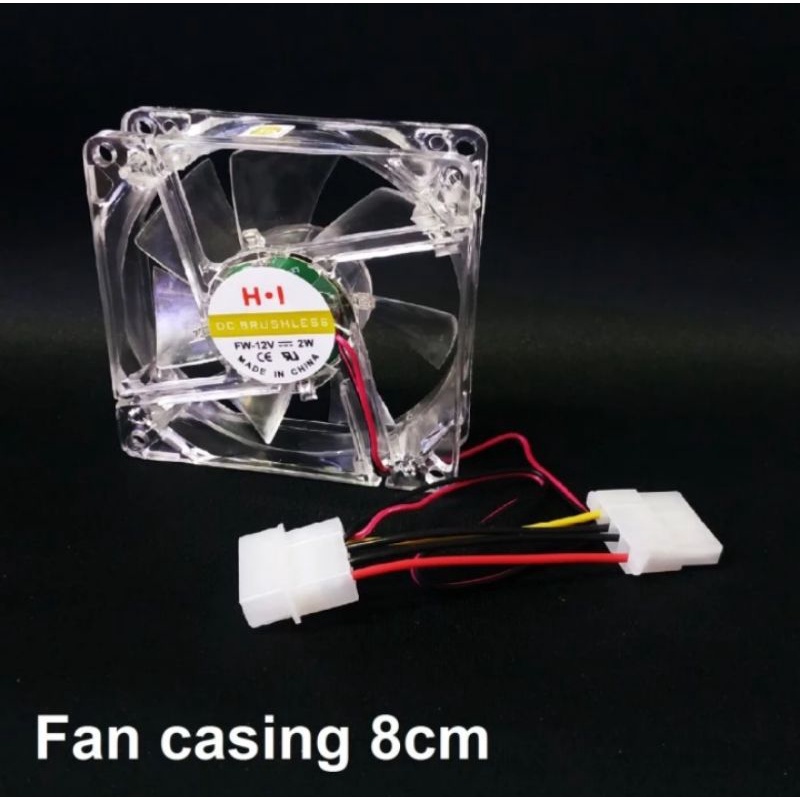 Jual FAN CASING 8CM TRANSPARAN BLUE LED | Shopee Indonesia