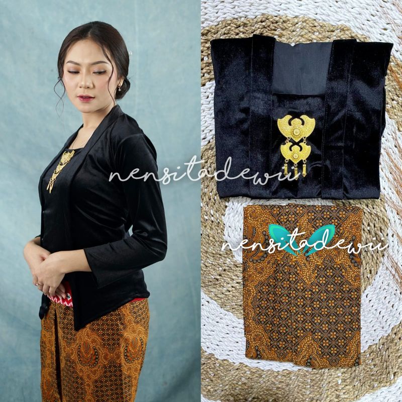 Jual [1 Set, DHT01A] Kebaya Kutubaru + Jarik Instan / Model Aulia ...