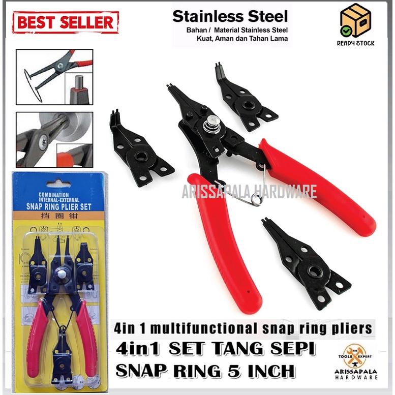 Jual Tang Snap Ring Set 5 inch Tang Spi Sepi Tang Circlip 4 in 1 ...