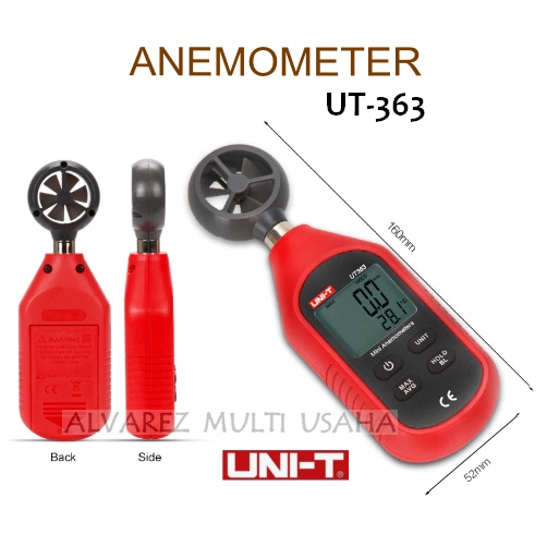 Jual ANEMOMETER UNI-T DIGITAL UT 363 / ALAT UKUR KECEPATAN ANGIN DAN ...