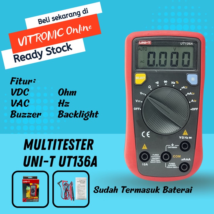 Jual Arus Multitester Uni-T Ut136A Multimeter Unit Ut 136A Tester ...