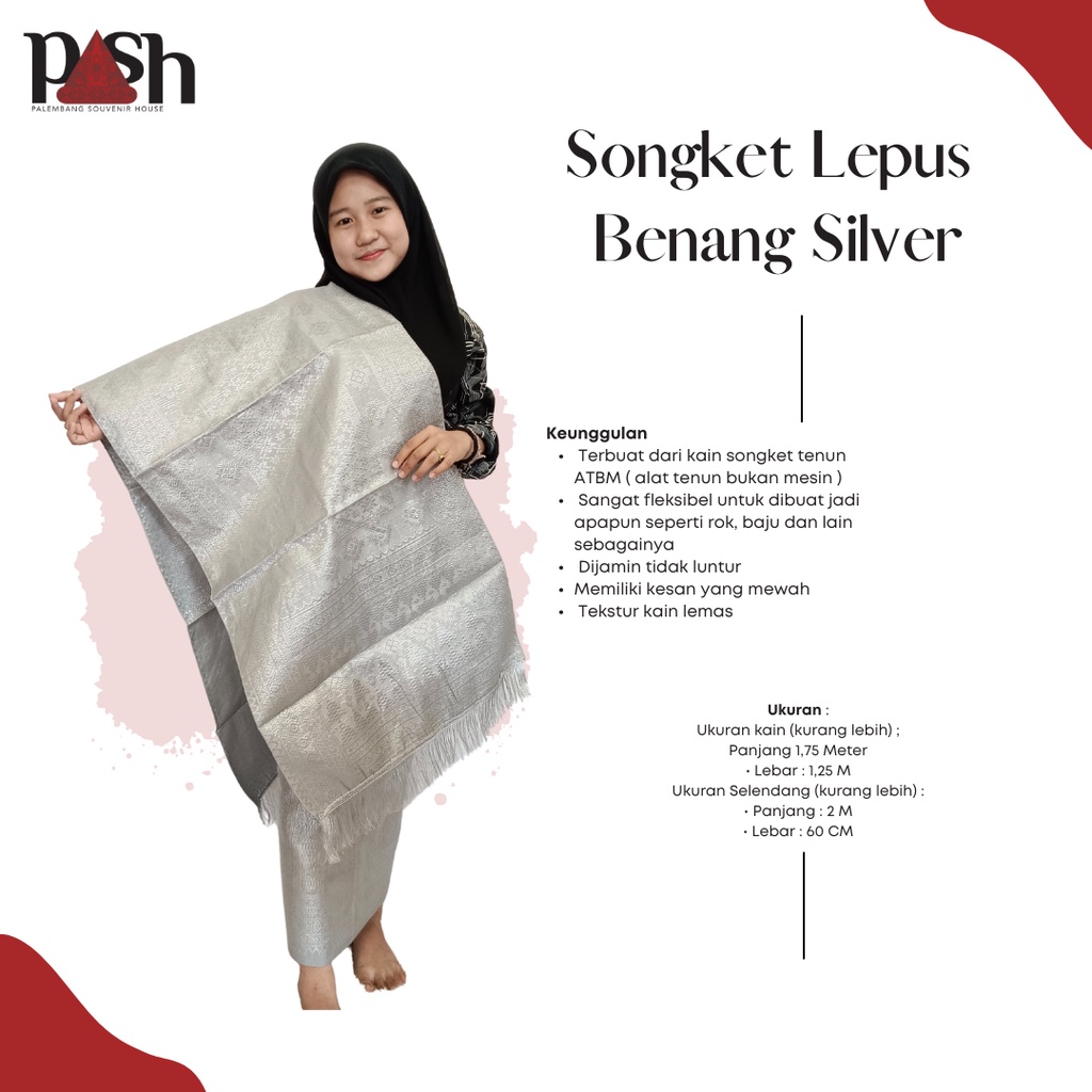 Jual Songket Pash - Songket Lepus Benang Silver Khas Palembang Berbagai Motif & Warna | Shopee ...
