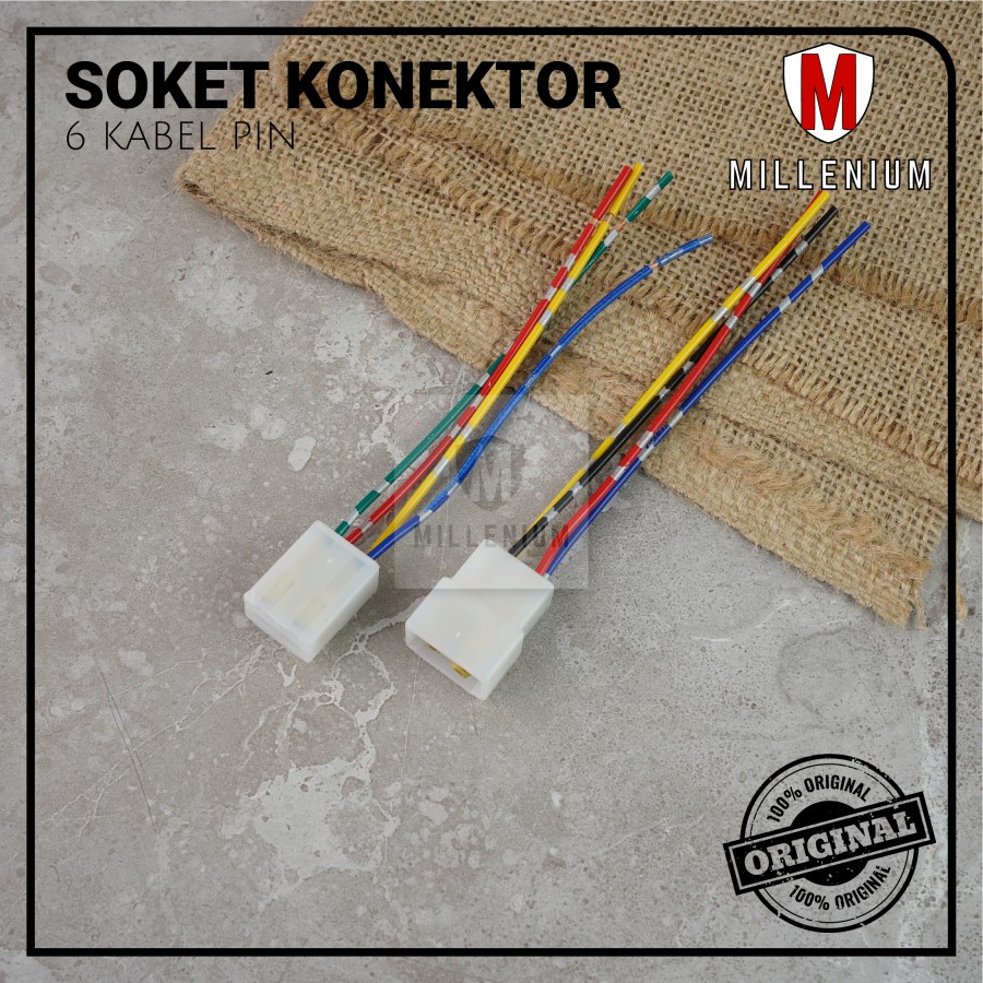 Jual Soket Konektor Kabel 6 Pin Besar / Socket Sambung Mobil Motor ...