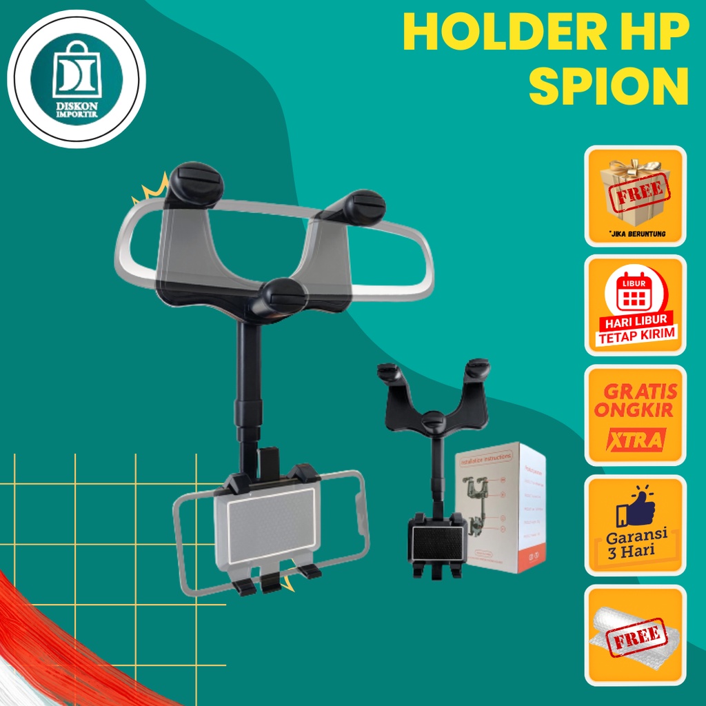 Jual Holder Mobil Handphone Fleksibel / Holder Jepit Kaca Spion 360 ...
