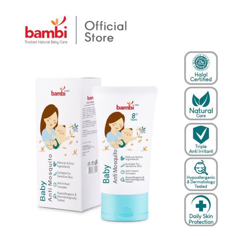 Jual Bambi baby Anti Mosquito cream/ Cream Anti Nyamuk Bayi | Shopee ...