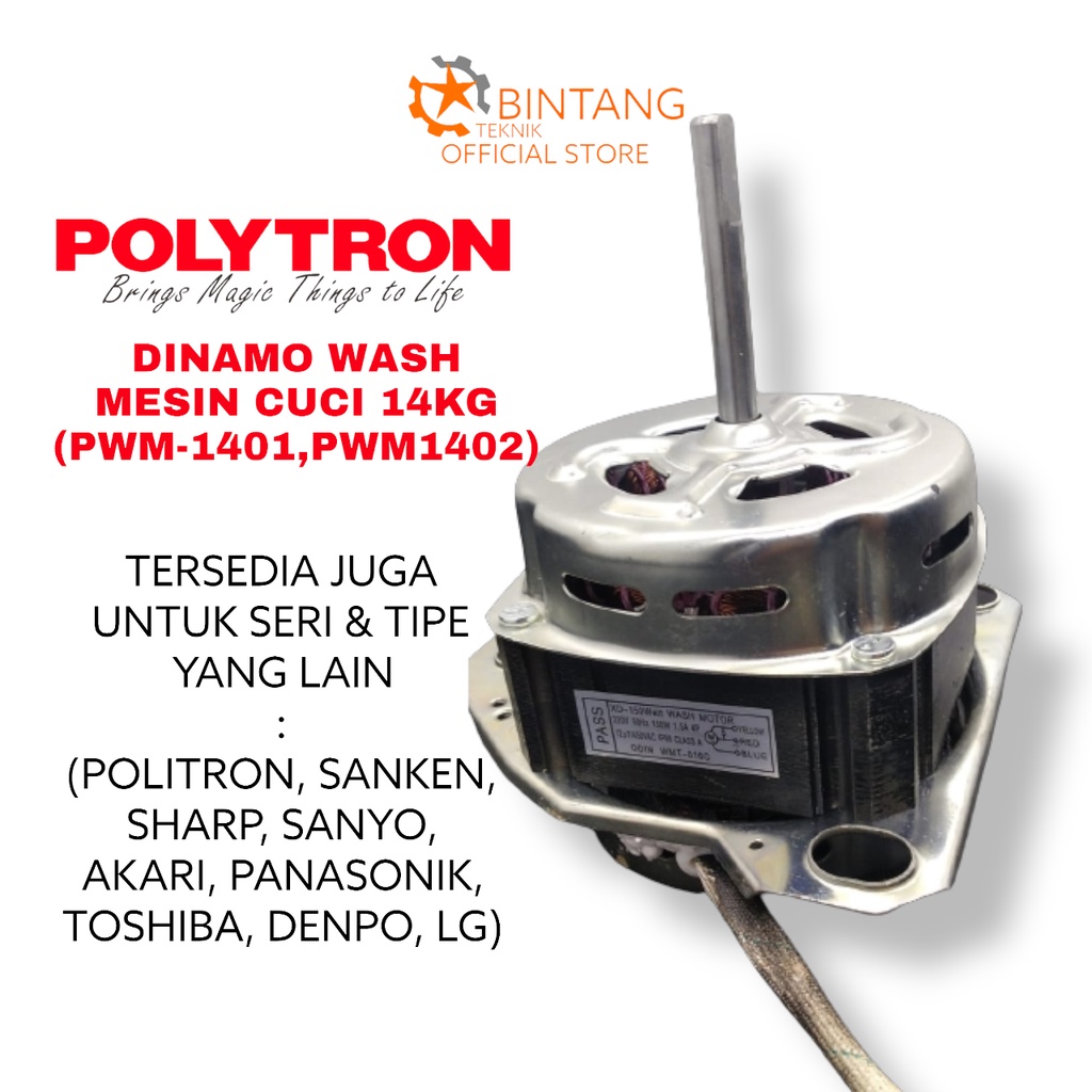Jual MOTOR DINAMO MESIN CUCI POLYTRON MANUAL 2 TABUNG 14KG (PWM 1401,PWWM1402) | Shopee Indonesia