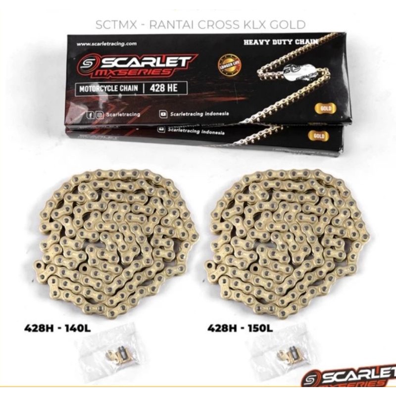 Jual Rantai KLX CRF 428H-140L & 150 L SCARLET Gold Universal | Shopee ...