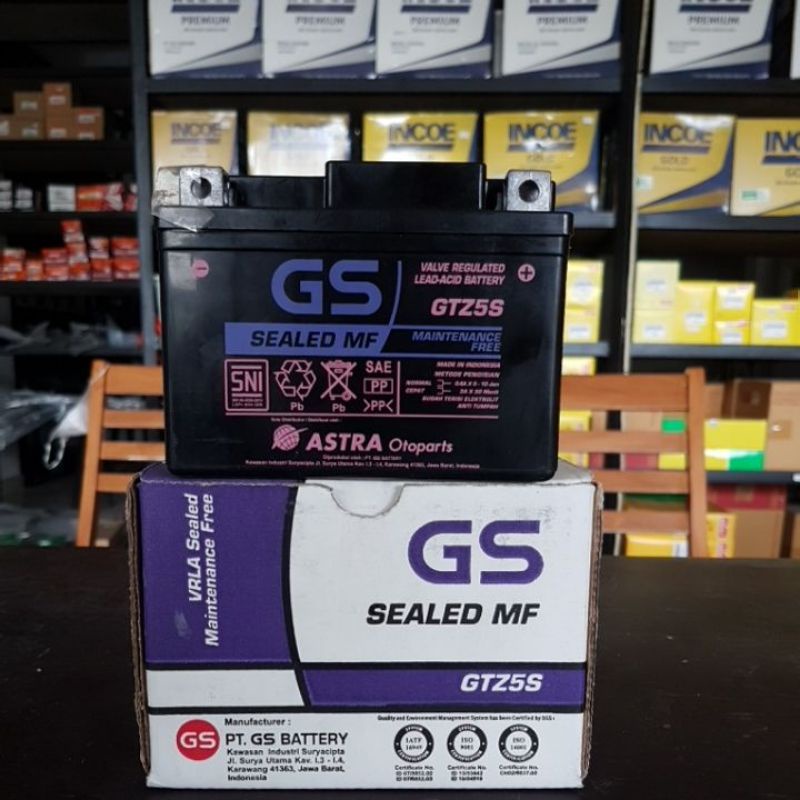 Jual aki accu GS gtz5s ori astra | Shopee Indonesia
