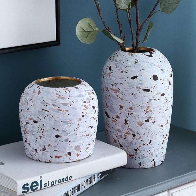 Jual MOZAIK VASE VAS BUNGA KERAMIK AESTHETIC LUXURY UNIK MEWAH EMAS ...