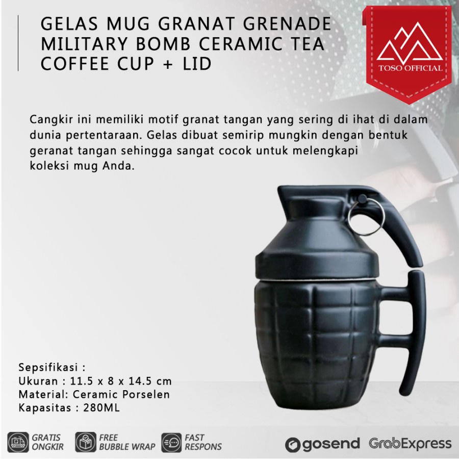 Jual GELAS MUG GRANAT GRENADE MILITARY BOMB CERAMIC TEA COFFEE CUP ...